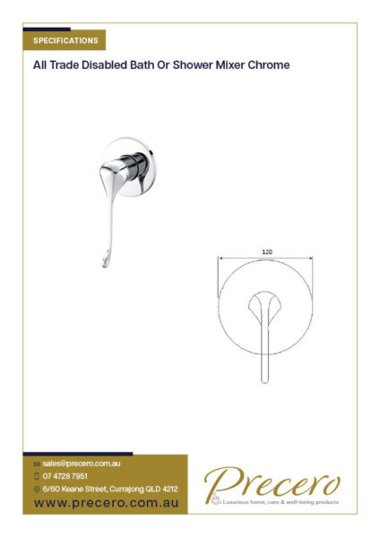 All Trade Disabled Bath or Shower Mixer Chrome | Precero